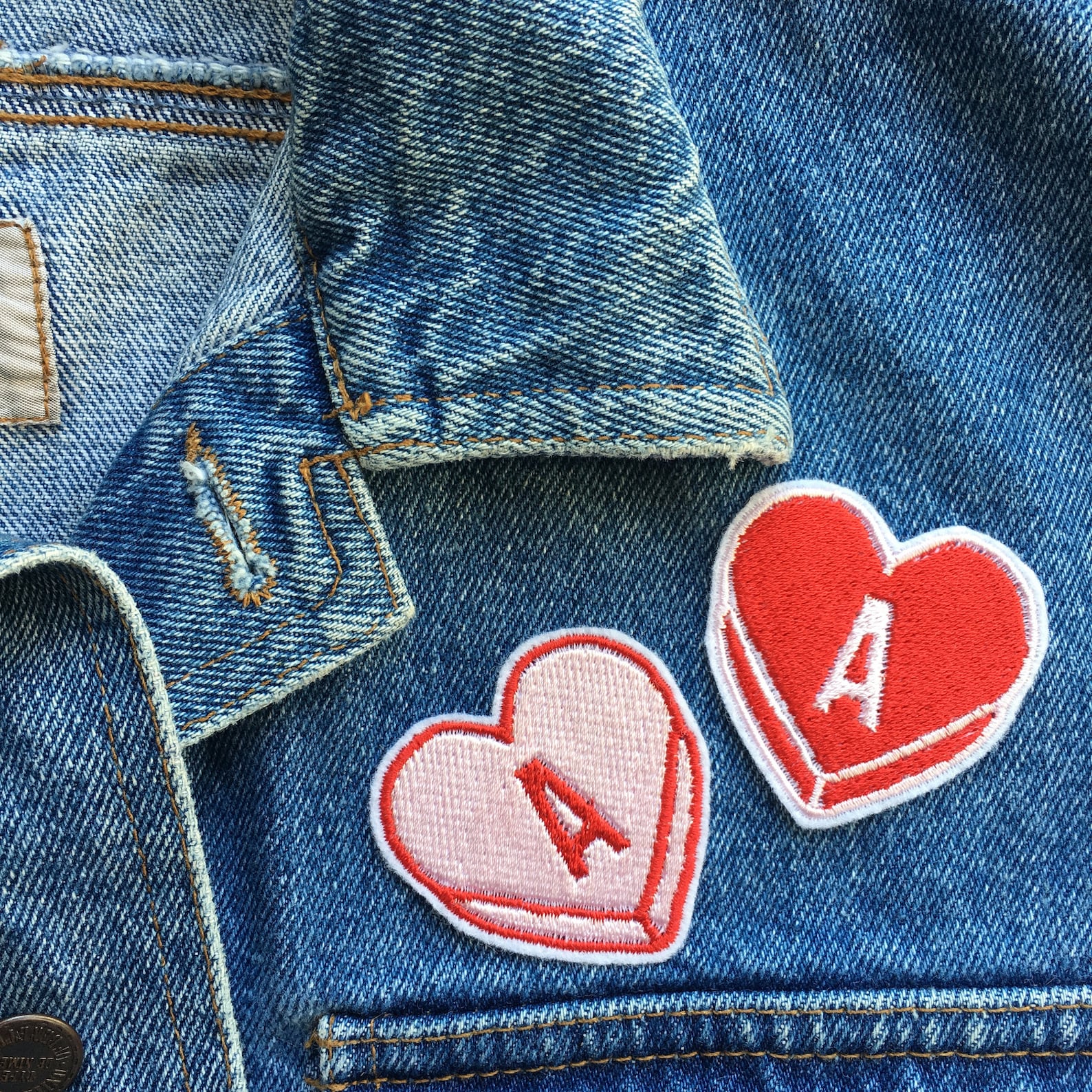 Custom Single Letter Initial Love Heart Red and Pink - Etsy