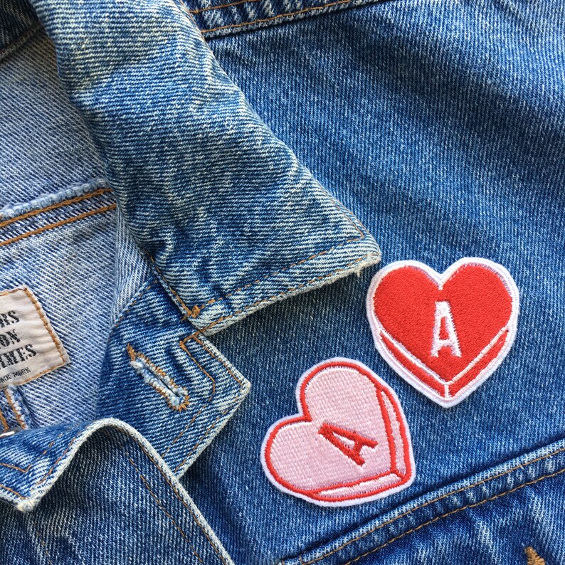 Custom Single Letter Initial Love Heart Red and Pink - Etsy