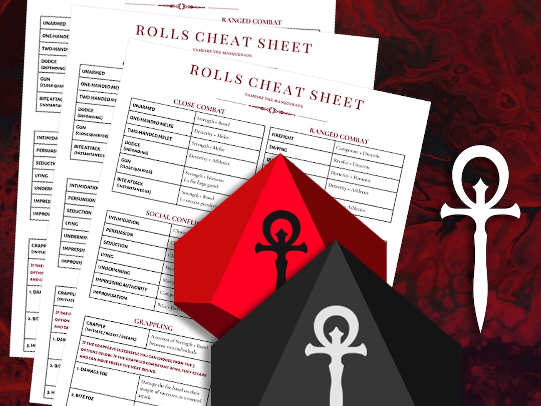 V5 Storyteller's Rolls Cheat Sheet vampire: the Masquerade - Etsy