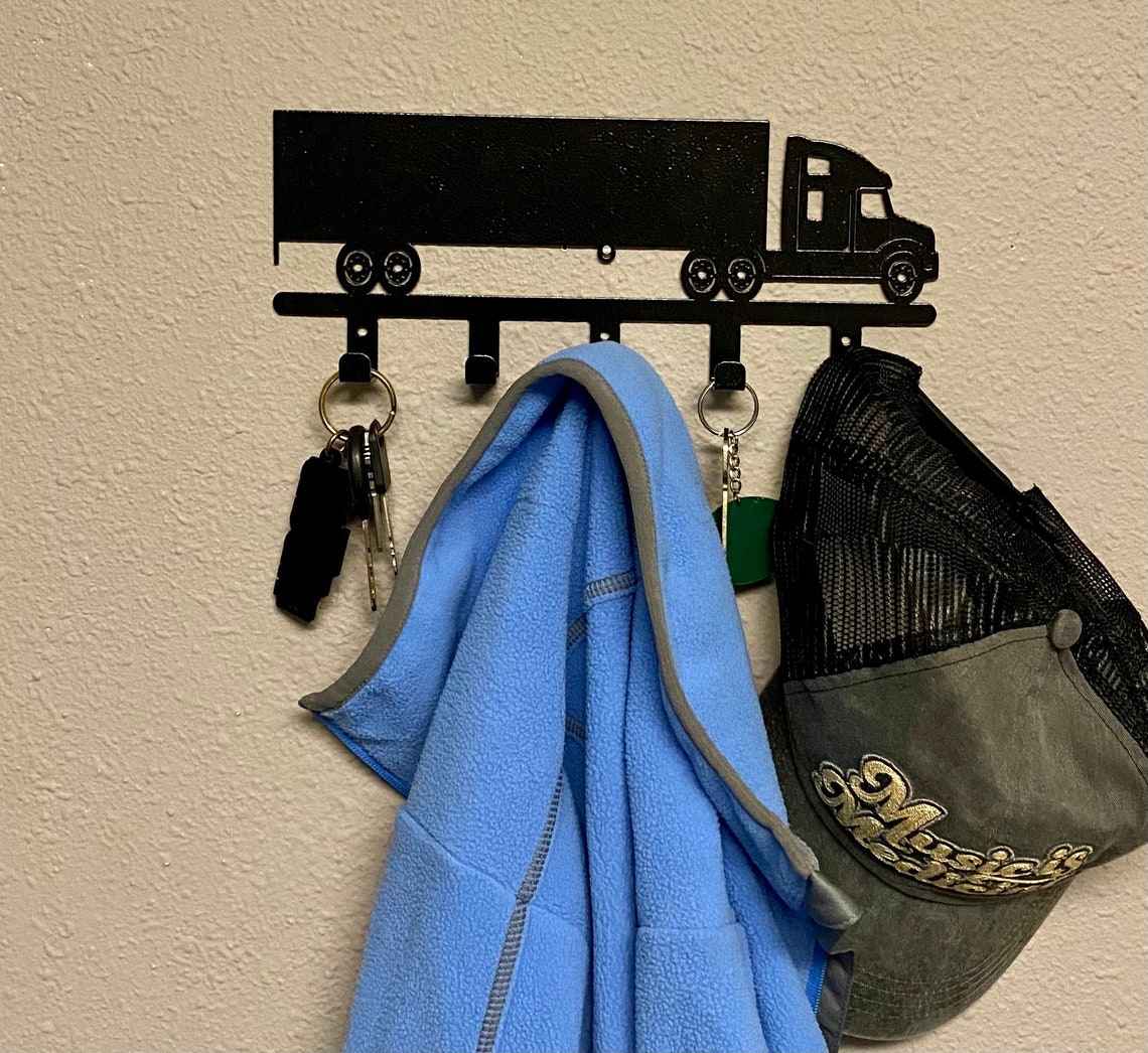 SEMI TRUCK & TRAILER Decorative Wall Hook Hanger, Organization Hooks ...