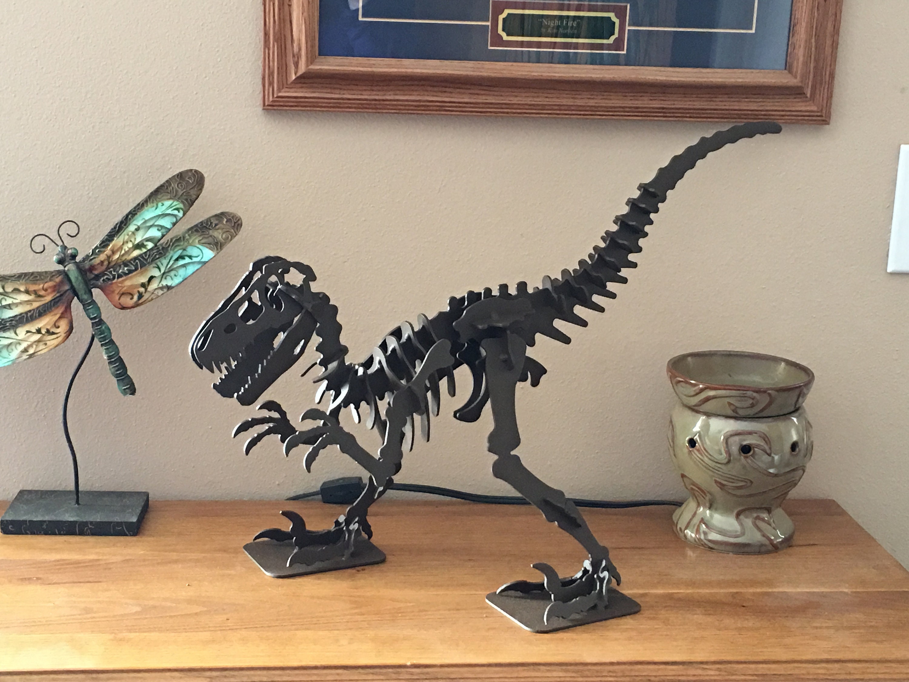 METAL RAPTOR DINOSAUR 3D Metal Dinosaur Statue Metal Yard - Etsy Canada