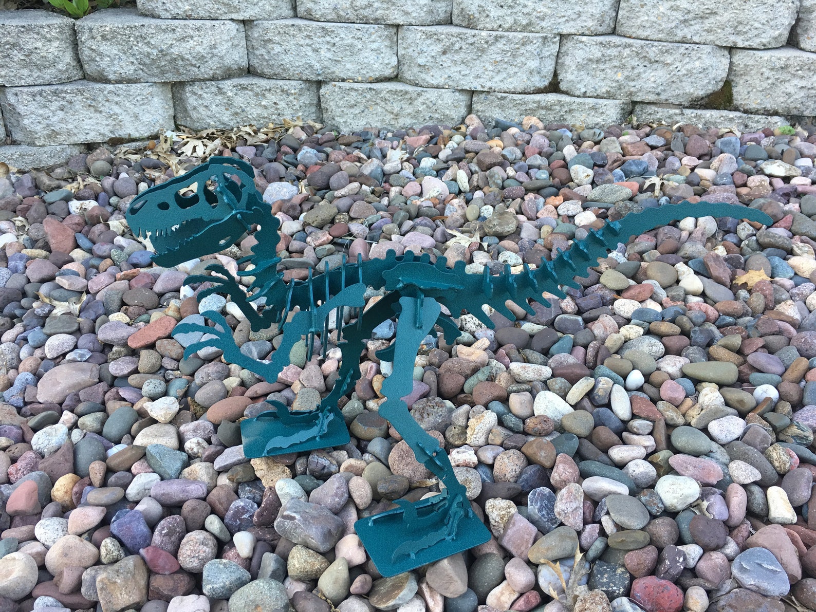 METAL RAPTOR DINOSAUR, 3D Metal Dinosaur Statue, Metal Yard Art, Patio ...
