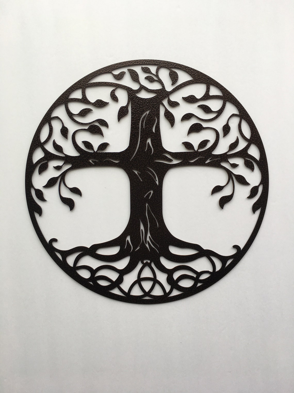 Small CROSS TREE of LIFE 13" Metal Art, Tree With Roots, Modern Tree ...