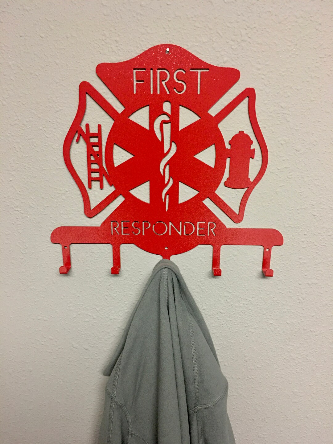FIRST RESPONDER Large Wall Hook, Paramedic Wall Hook, Fire Department ...