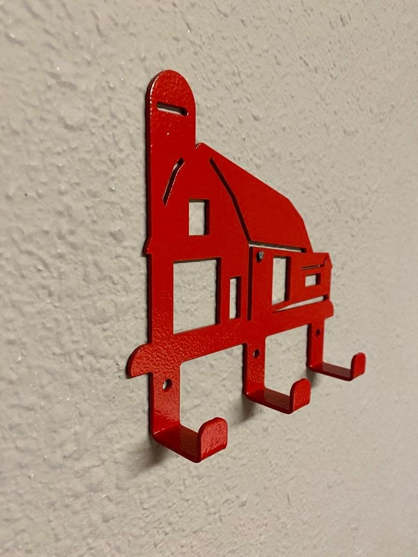 RED BARN Side View Wall Hook, Farm Theme Hook, Organization Hooks ...