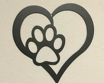 Metal Cat Heart Sign - Etsy