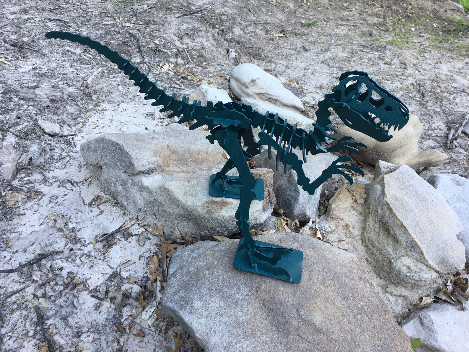METAL RAPTOR DINOSAUR 3D Metal Dinosaur Statue Metal Yard - Etsy Canada