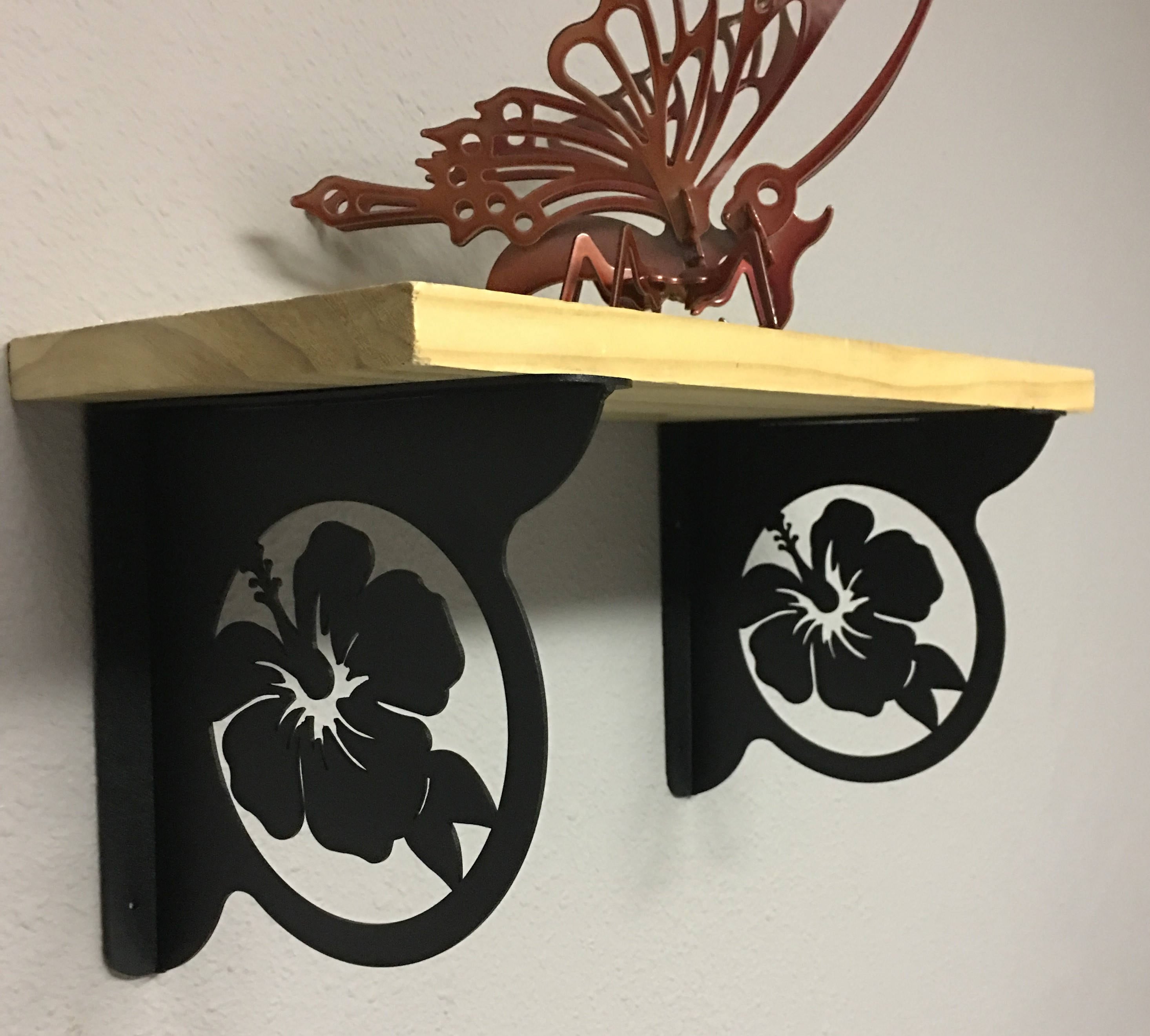 HIBISCUS FLOWER Decorative Shelf Brackets set of 2 Flower - Etsy UK