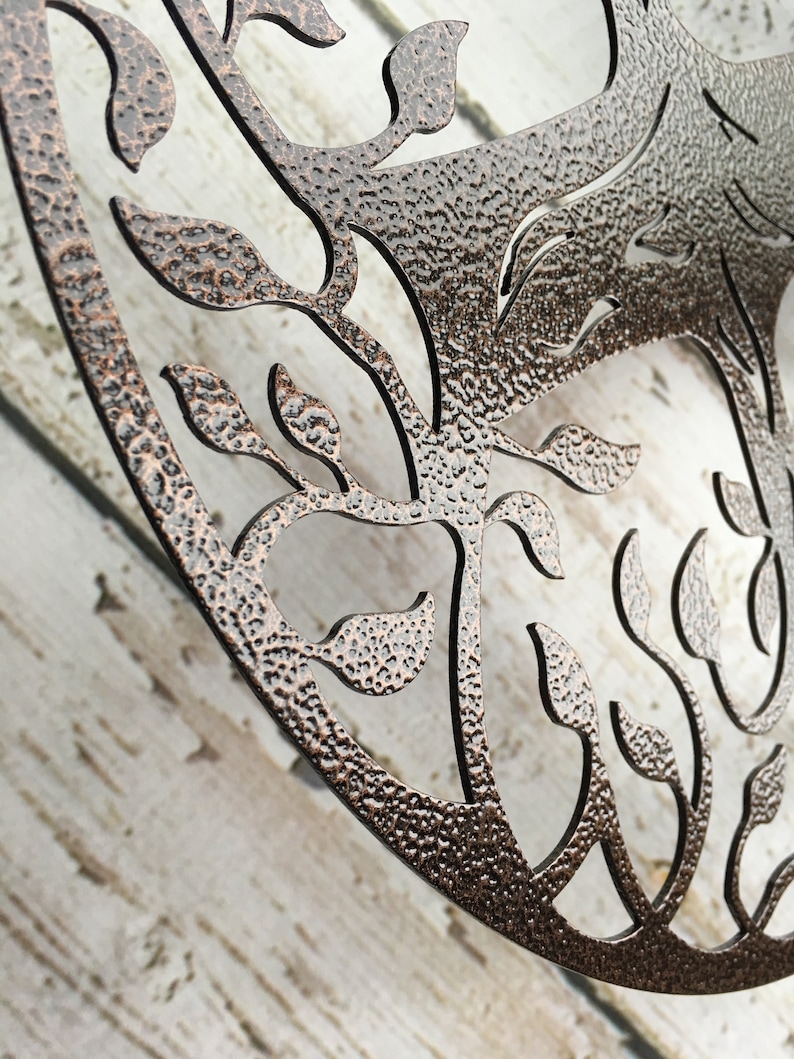 Small CROSS TREE of LIFE 13" Metal Art, Tree With Roots, Modern Tree ...