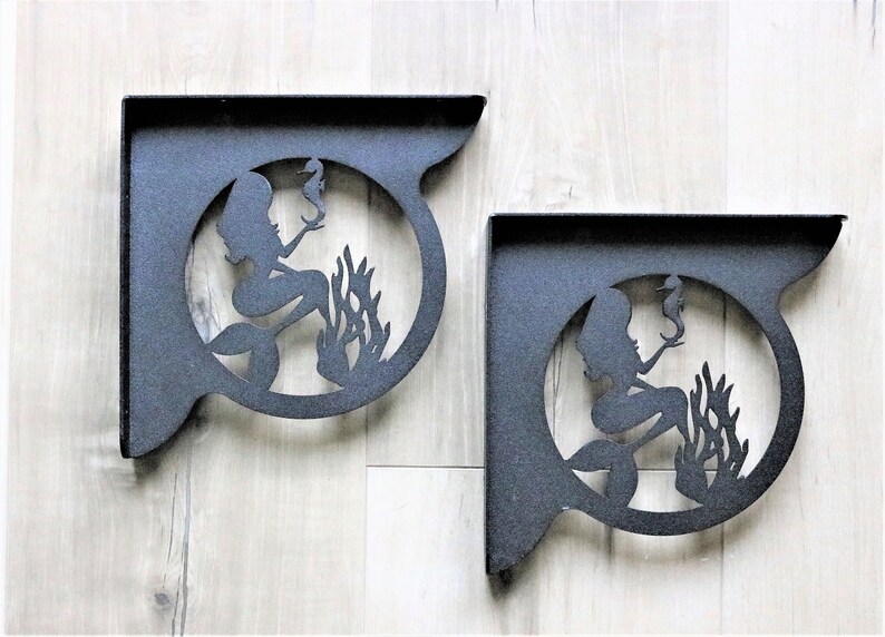 MERMAID Decorative Shelf / Corner Brackets (set of 2), Mermaid Decor ...