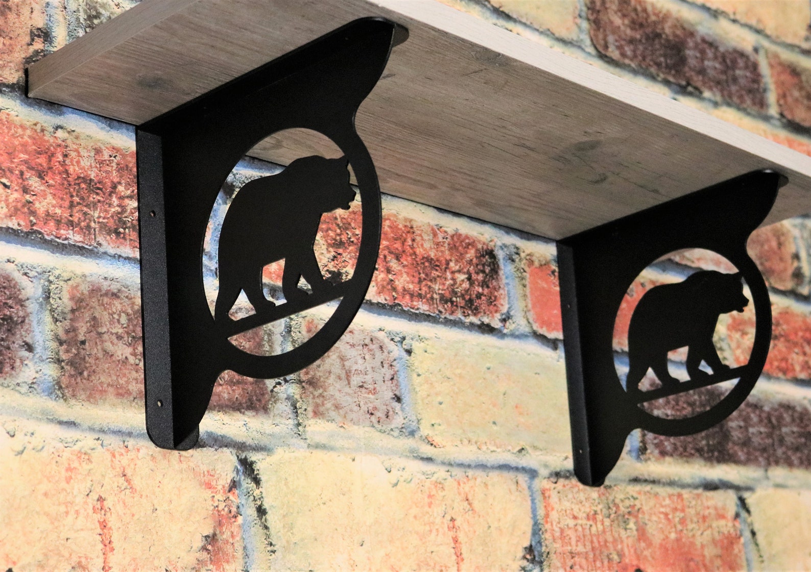 BEAR PROFILE Decorative Shelf Brackets (set of 2), Wildlife Decor, Bear ...