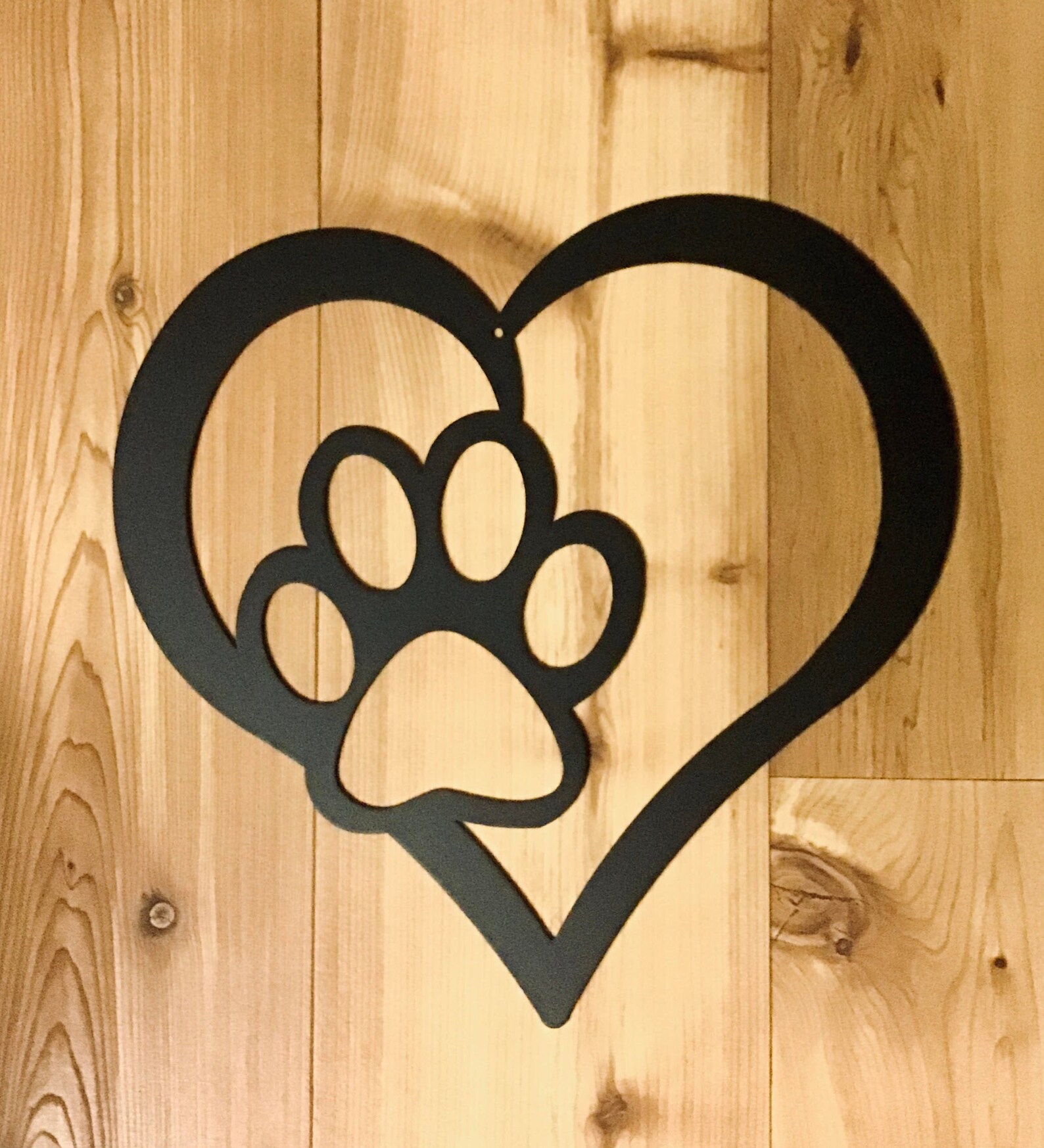 HEART AND PAW 12 Metal Sign, Pet Lover Sign, Dog Paw, Metal Wall Sign ...