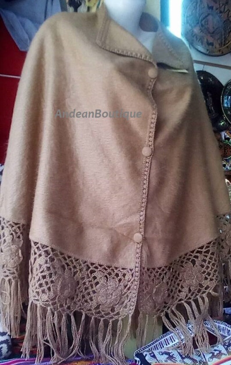 Alpaca Camargo Peruvian Layer Poncho Jacket Handmade With - Etsy