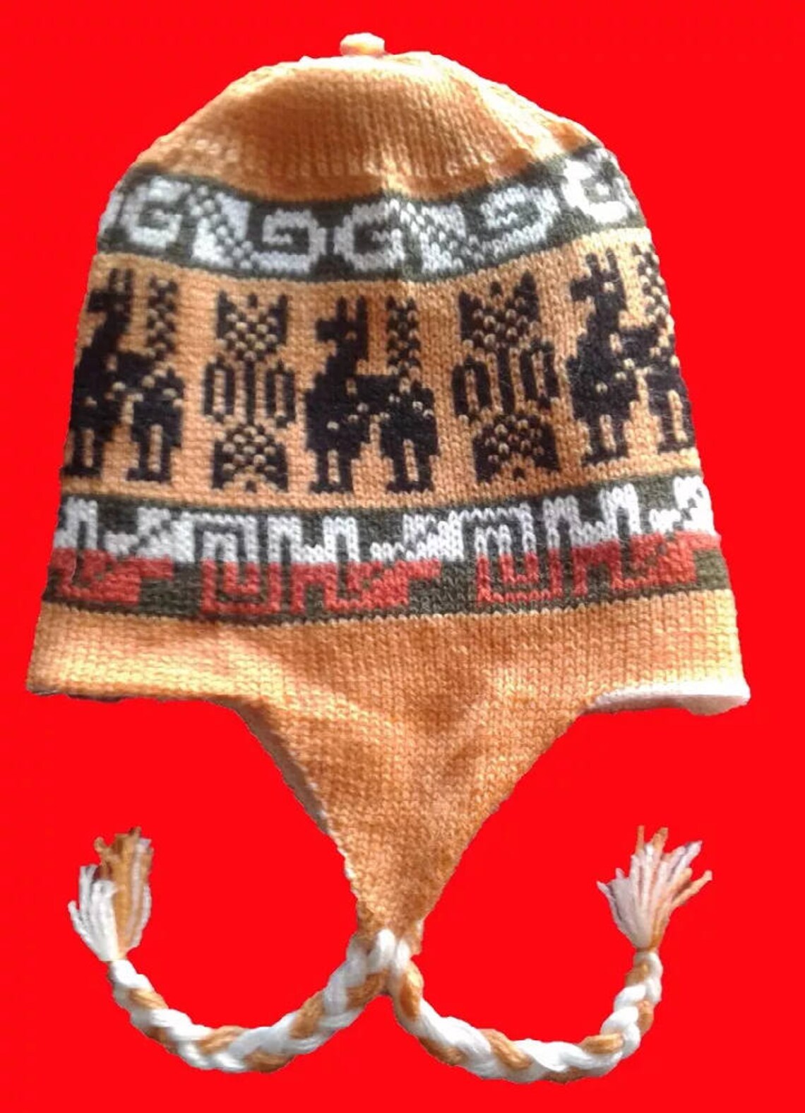 Hand-woven Peruvian chullos with Andean designs alpaca wool | Etsy