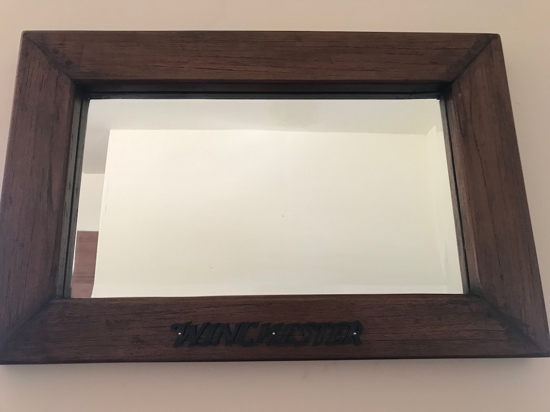 Rustic Distressed Wooden Mirror Wall Mounted Sturdy Heavy 30" X 19" - Etsy