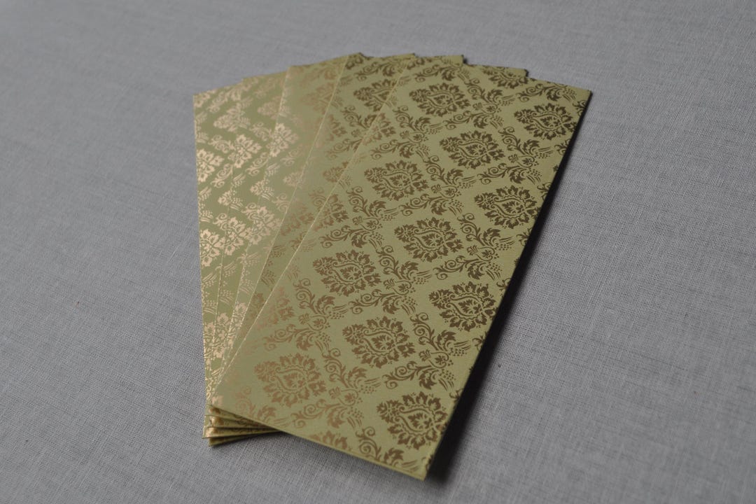 Gold and Mint Green Indian Envelopes: Set of 10 Shaadi Envelopes - Etsy