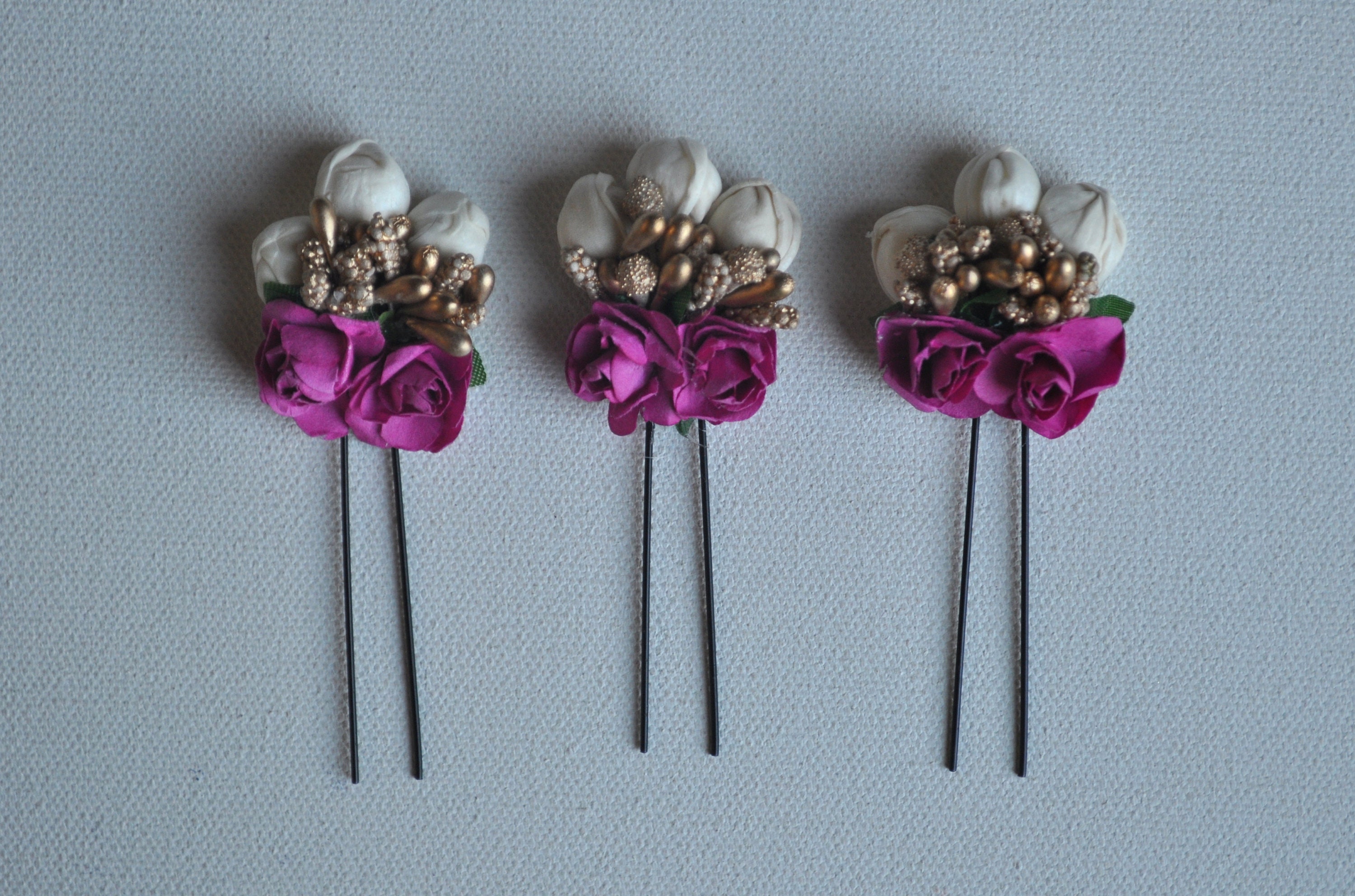 Flower Hairpins Indian Flower Juda Pins Indian Wedding Hair | Etsy