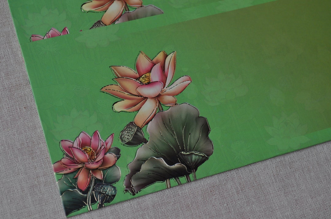 Pink Lotus Cash Gift Envelopes - Diwali Envelopes - Set of 5 - Shaadi ...