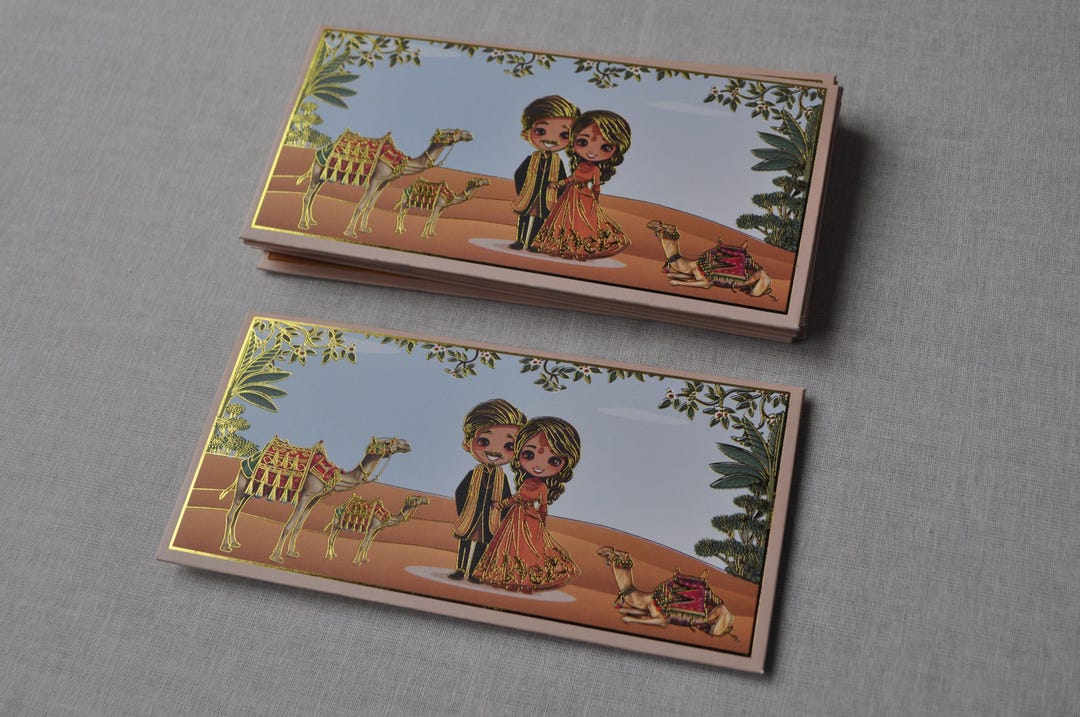 Indian Cash Gifting Envelope, Shagun, Shaadi, Bride/groom Printed ...