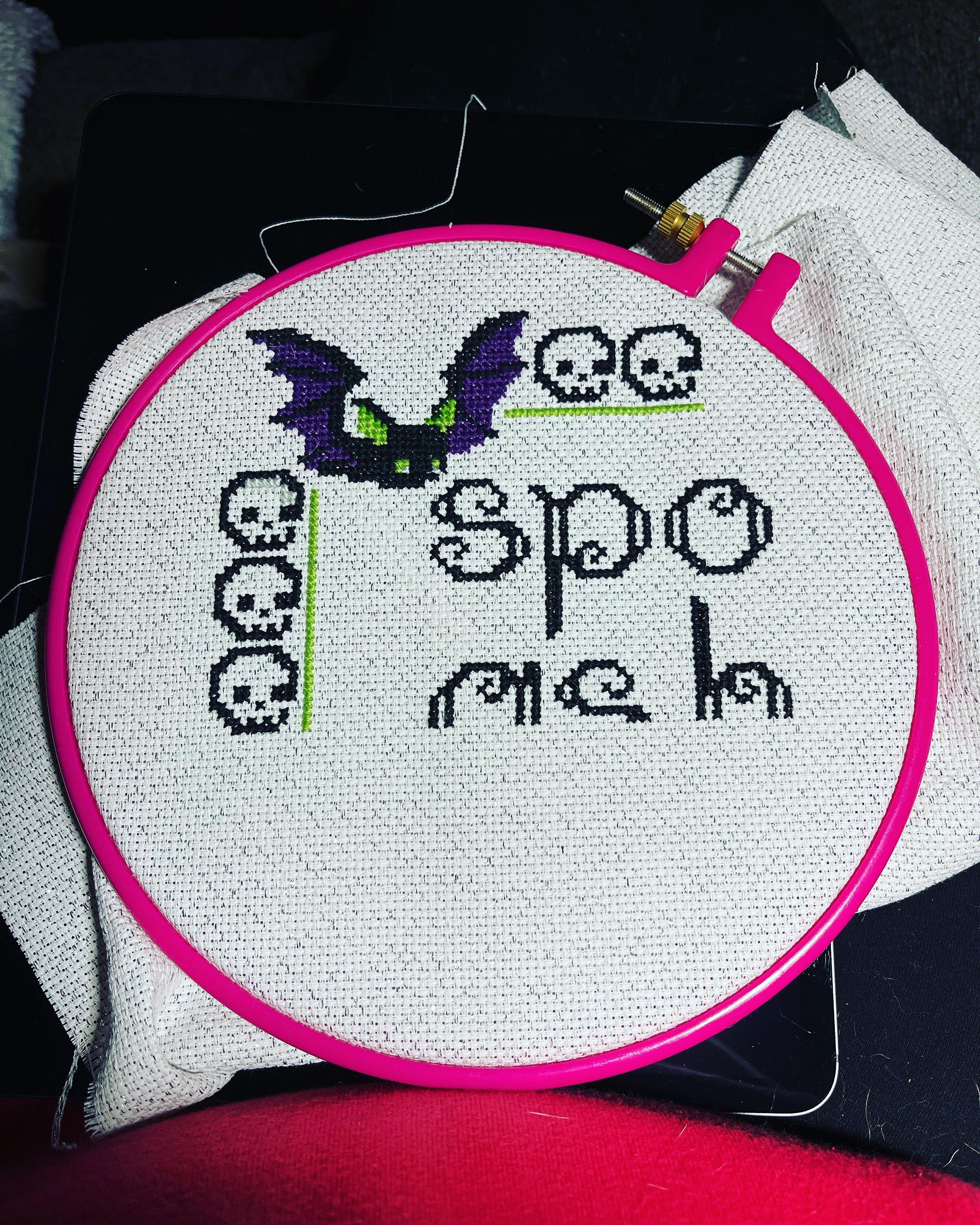 Spooky Cross Stitch Pattern, Spooky Needlepoint, Embroidery Dmc Project ...