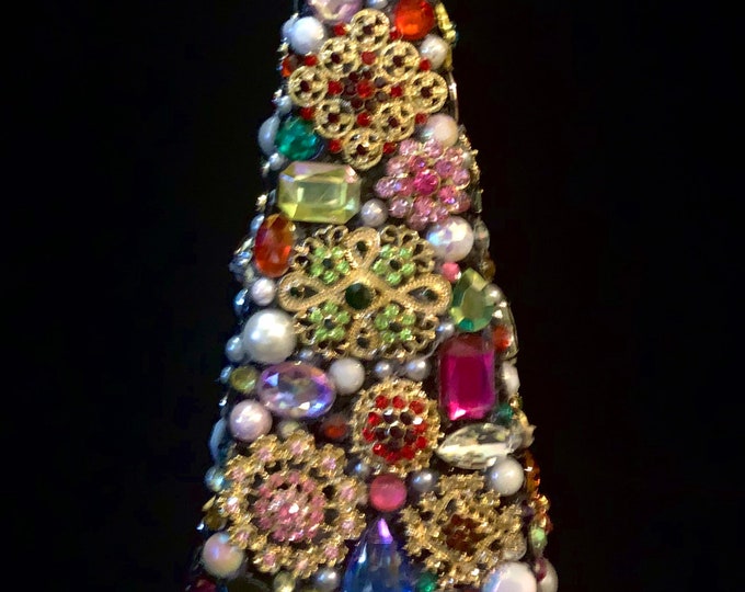 10” Multi Colored Jewels and Black Pyramid. - Etsy