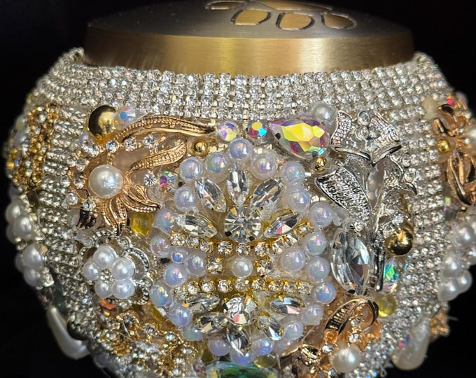 Cremation Urn in Pearls and Silver Rhinestones - Etsy