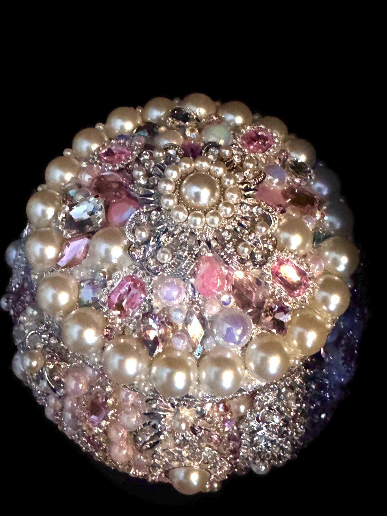 Urn in Pink, Pearls and Rhinestones for Cremation - Etsy