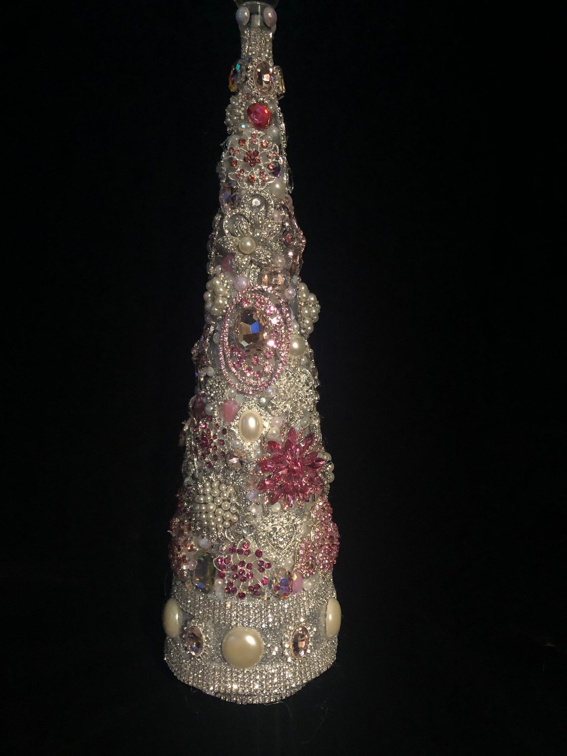 Pink Jeweled 17 Inch Cone Tree - Etsy