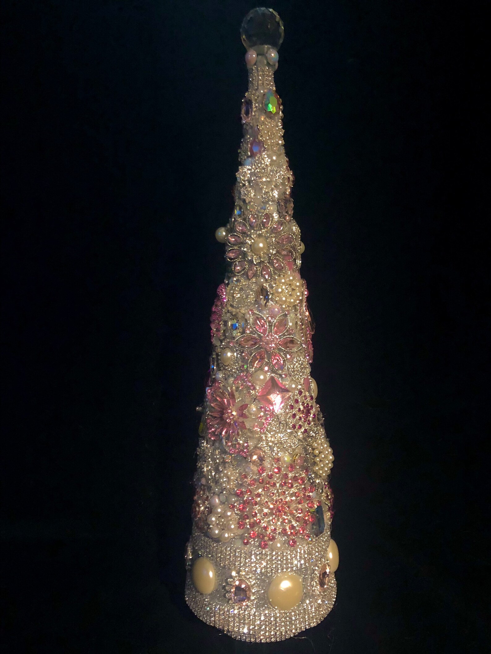 Pink Jeweled 17 Inch Cone Tree - Etsy