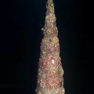Pink Jeweled 17 Inch Cone Tree - Etsy