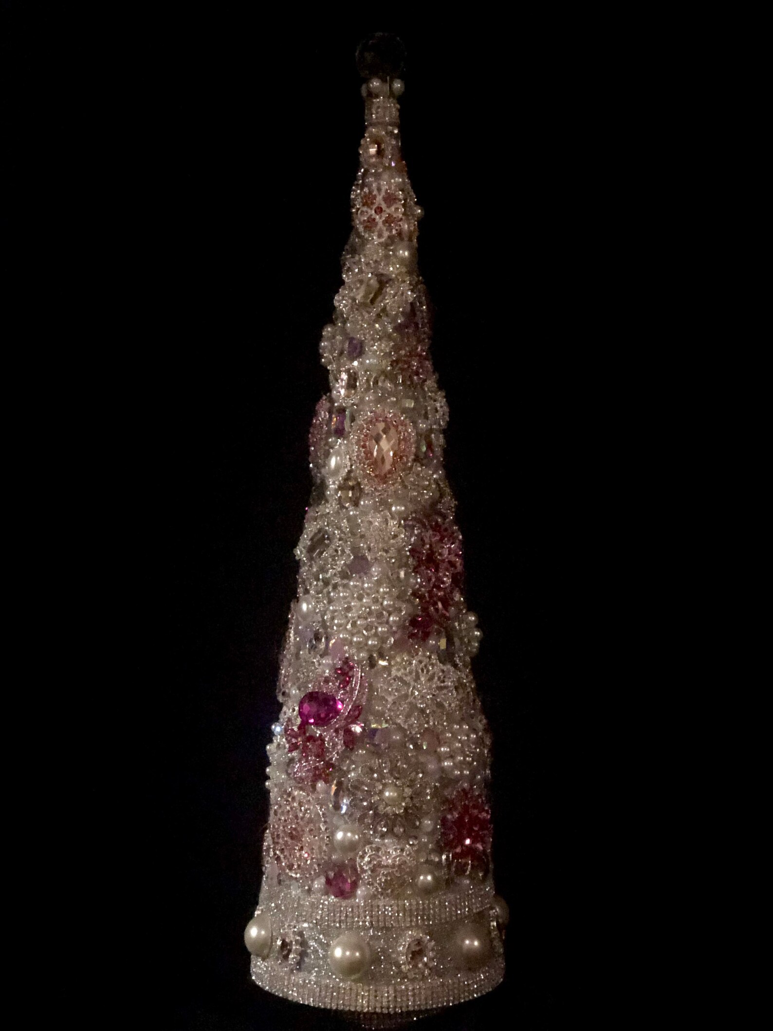 24pink Rhinestone Jeweled Cone Tree - Etsy