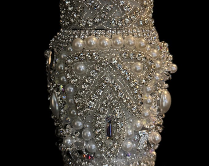 Cremation Urn in Pearls and Silver Rhinestones - Etsy