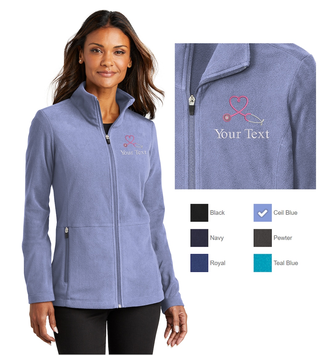 Nurse Jacket With Personalized Heart Stethoscope on Port Authority ...