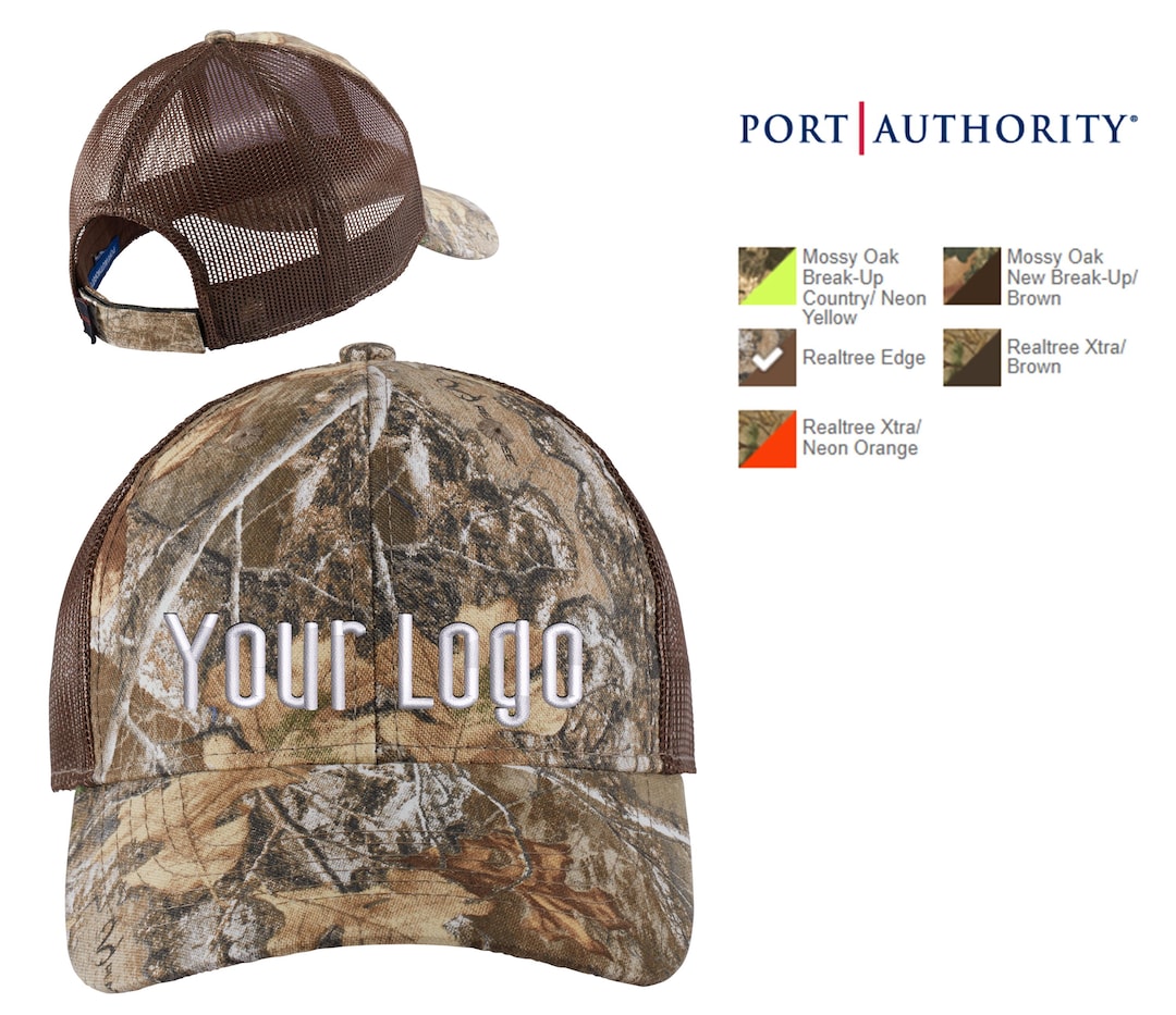 Port Authority® Structured Camouflage Mesh Back Cap C930, Custom Hats ...