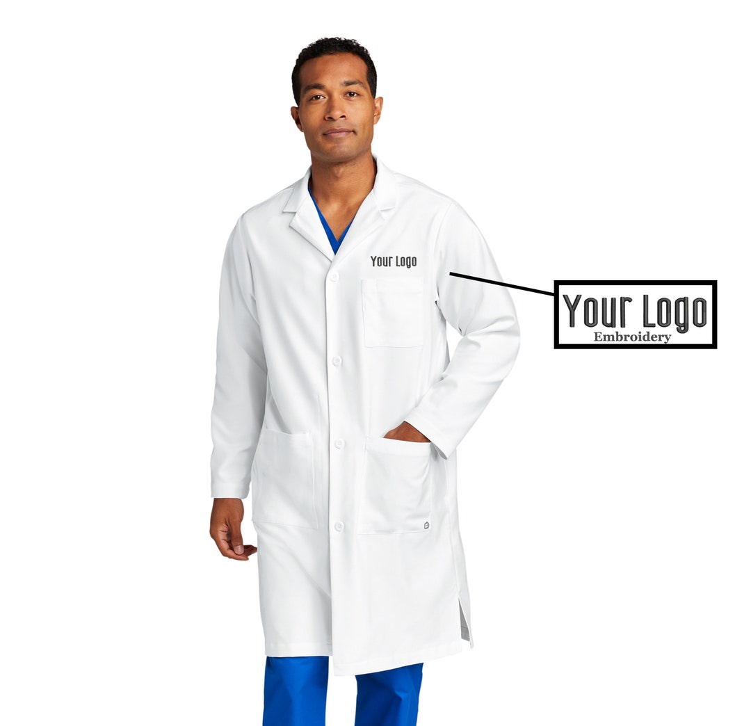 Wonderwink® Men's Long Lab Coat WW5172 / Custom Medical Lab Coat ...
