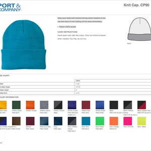 Port & Company® Knit Beanie CP90, Custom Beanies, Embroidery Beanies ...
