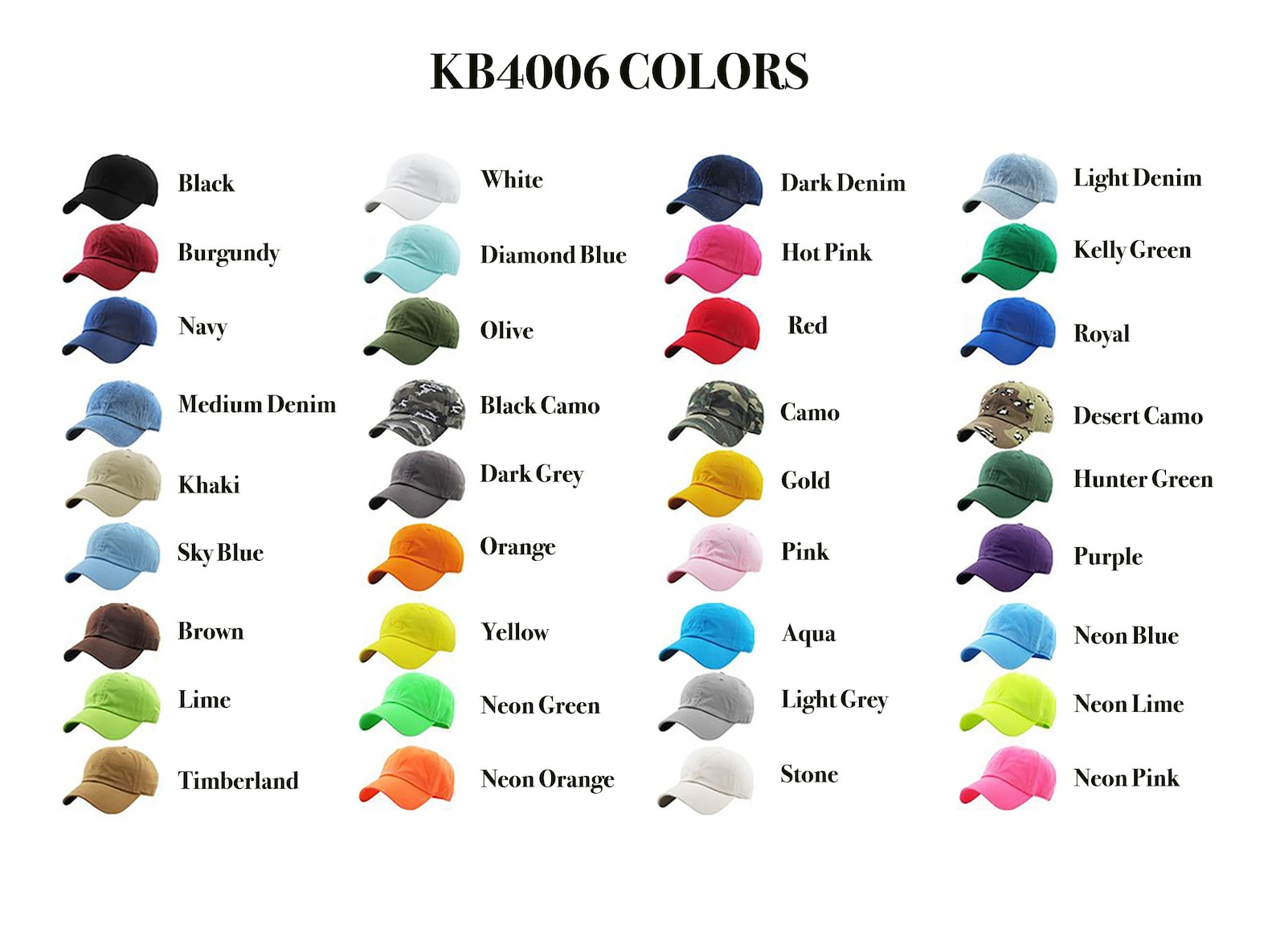 Premium Baseball Cap KB4006, Custom Hats, Embroidery Hats, Monogram ...