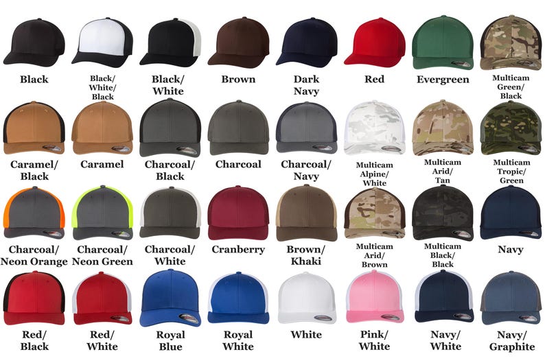 Custom Embroidery Flexfit Trucker Cap 6511 - Personalized Baseball Hat ...