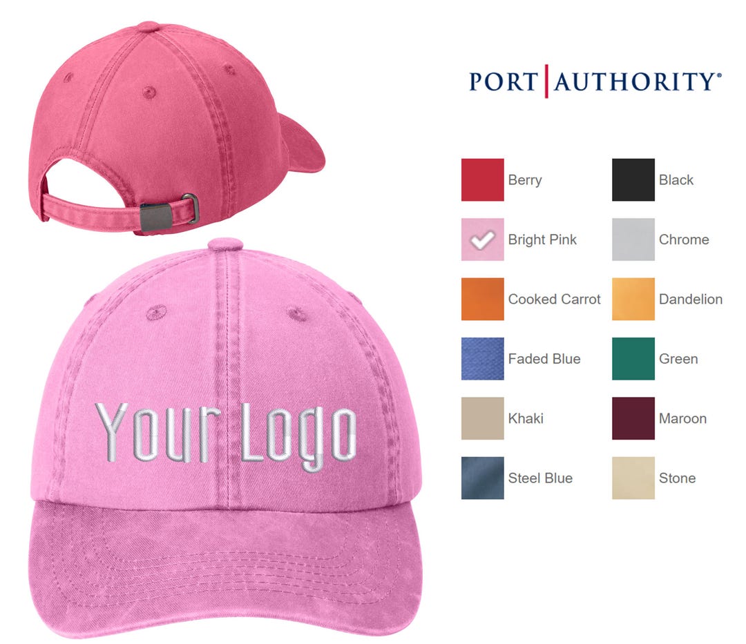 Port Authority® Garment Washed Cap PWU, Custom Hats, Embroidery Hats ...