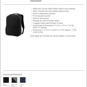 Port Authority ® Access Square Backpack BG218, Custom Backpack, Monogram Backpack, Embroidery ...