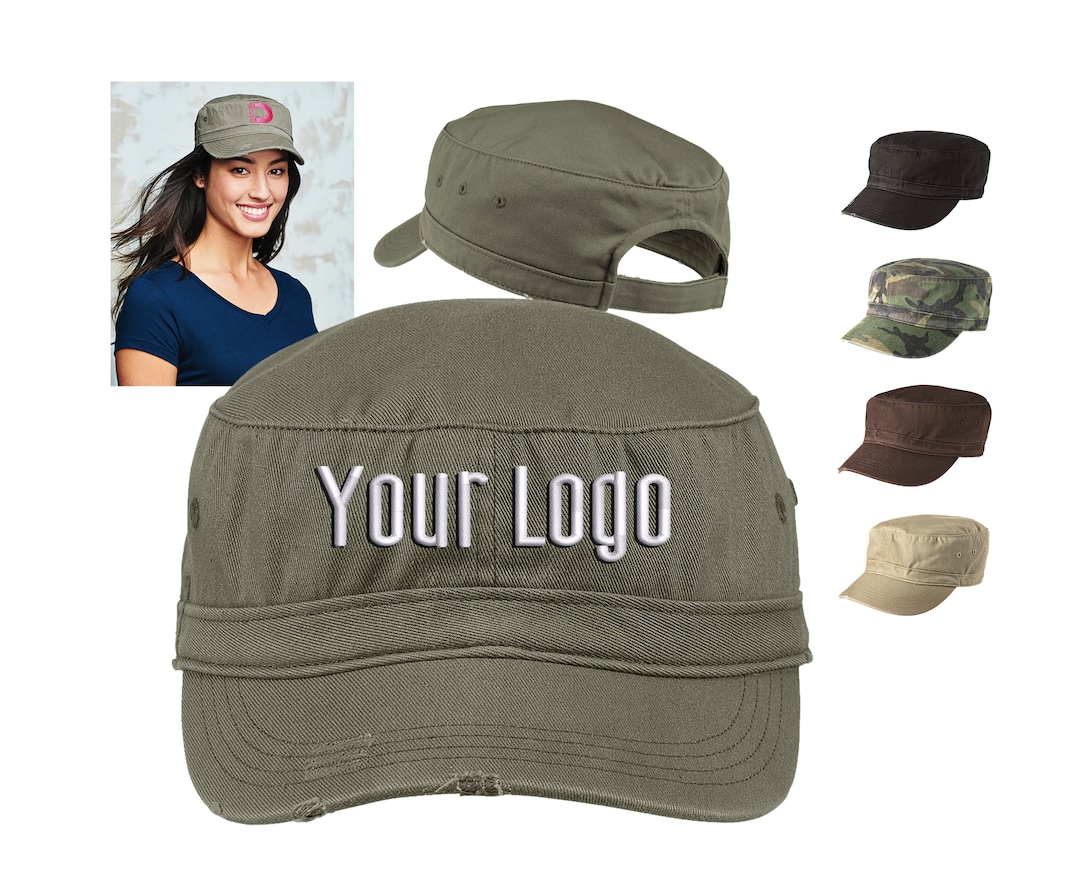 District ® Distressed Military Hat DT605, Custom Hats, Embroidery Hats ...