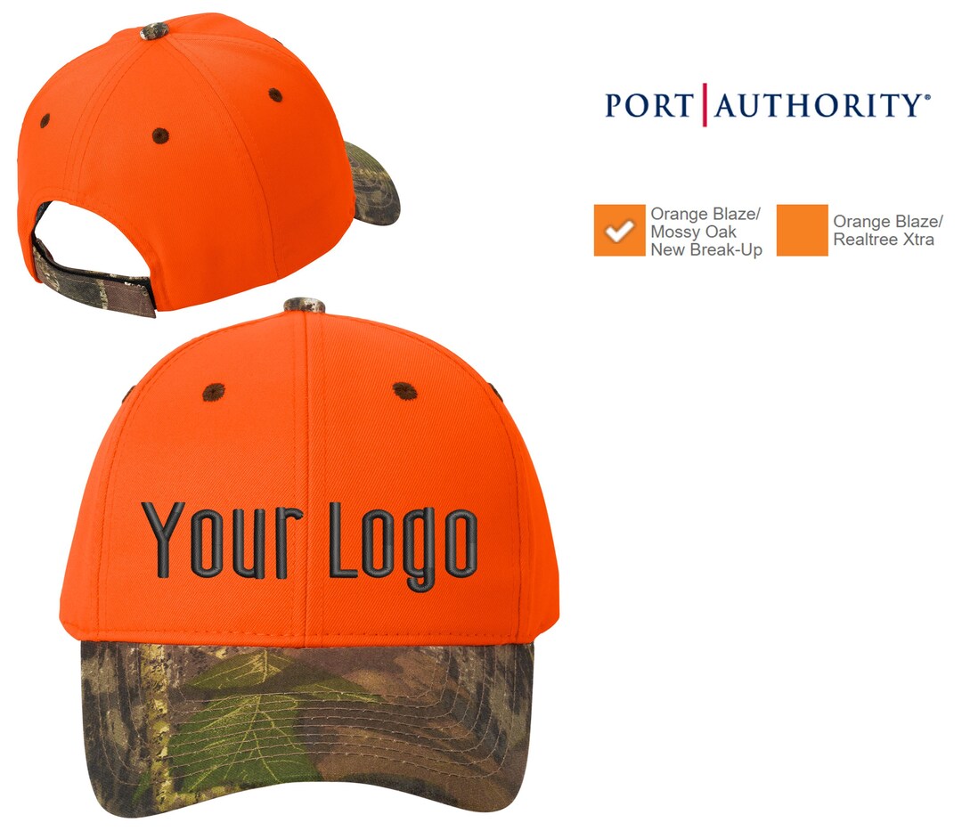 Port Authority Enhanced Visibility Cap Camo Brim Custom Embroidery ...