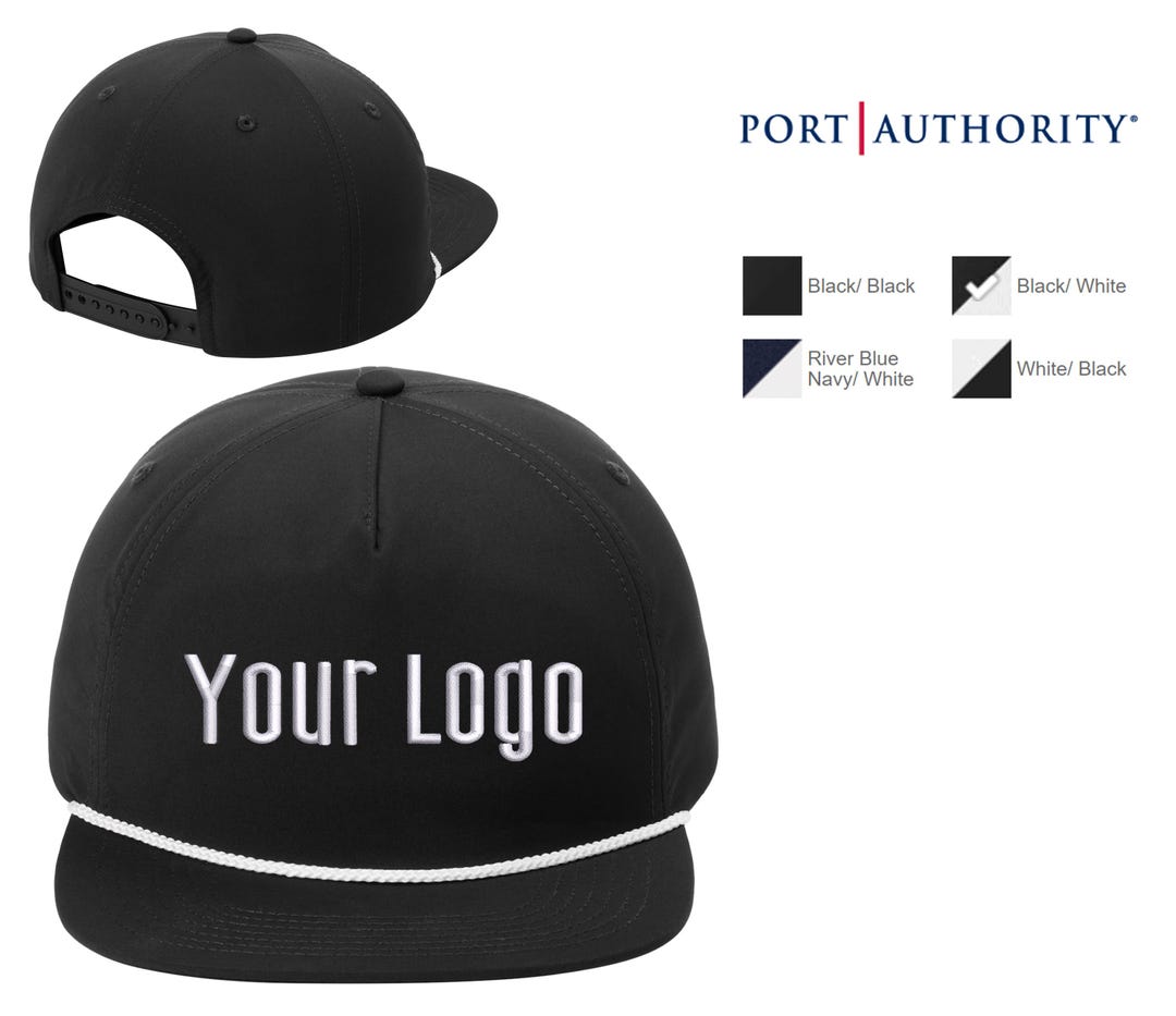 Port Authority® 5-panel Poly Rope Cap C981, Custom Hats, Embroidery ...