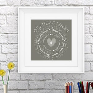 Personalised Grandad Print, Gift From Grandchild, Fathers Day Gift ...