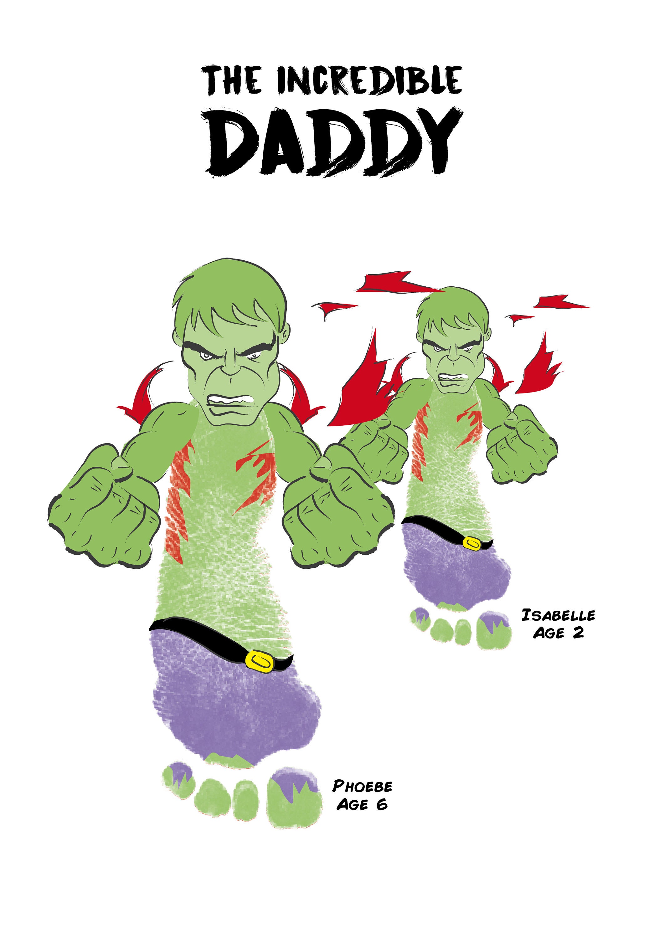 Footprint Art Personalised Footprint Art Superhero - Etsy