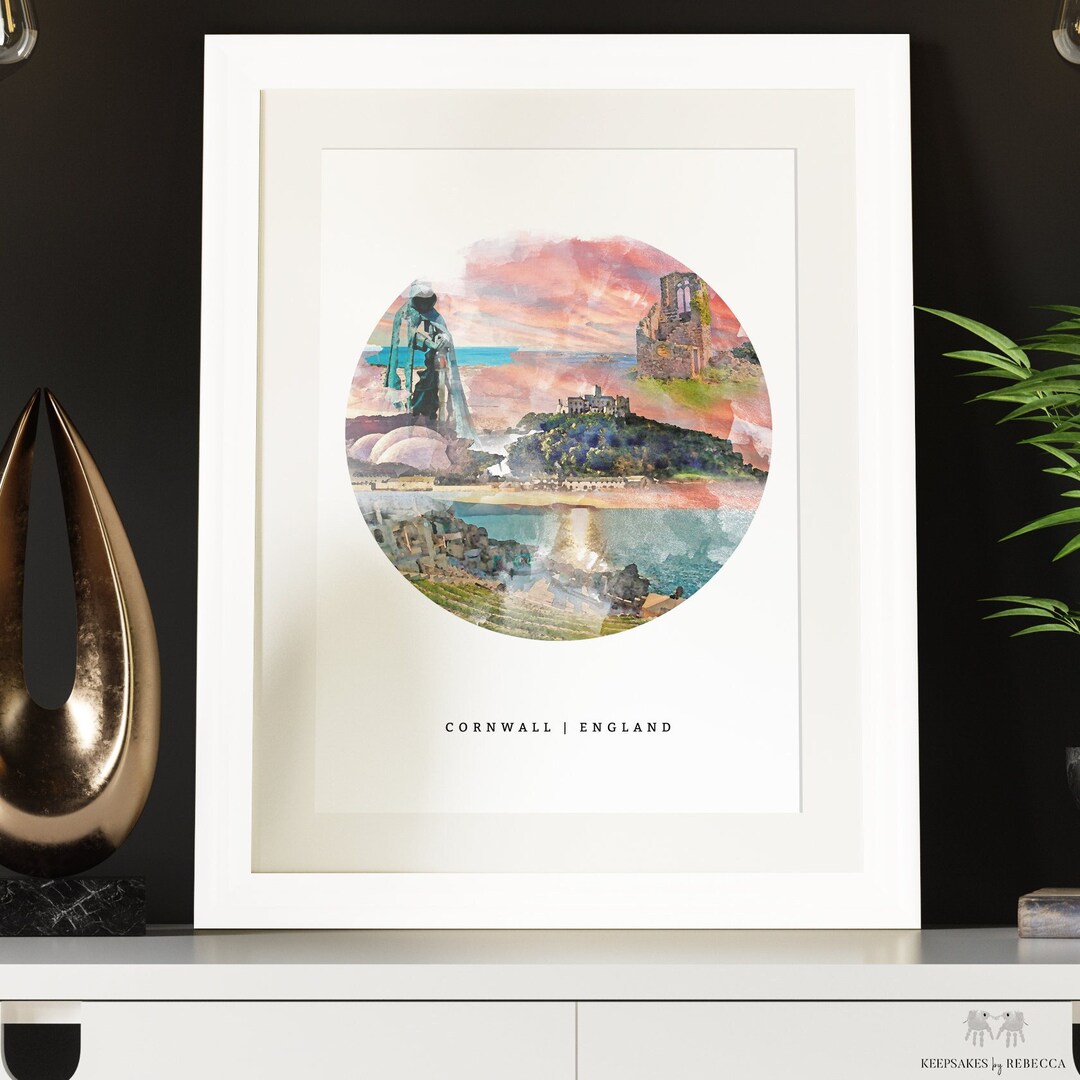 Cornwall Print, Cornwall Travel Poster, Cornwall Poster, Cornwall ...