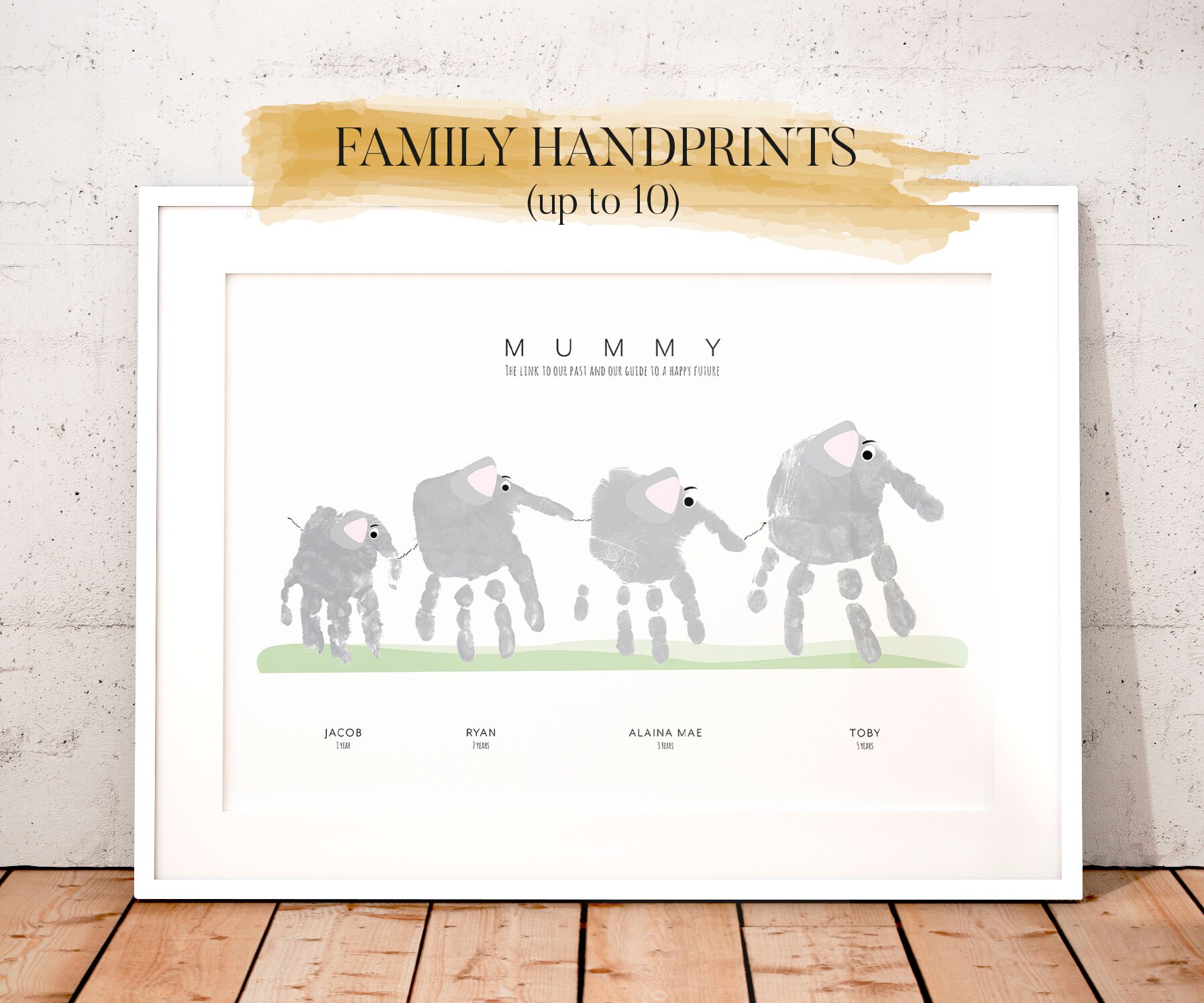 Personalised Handprint Elephant Handprint Keepsake - Etsy UK
