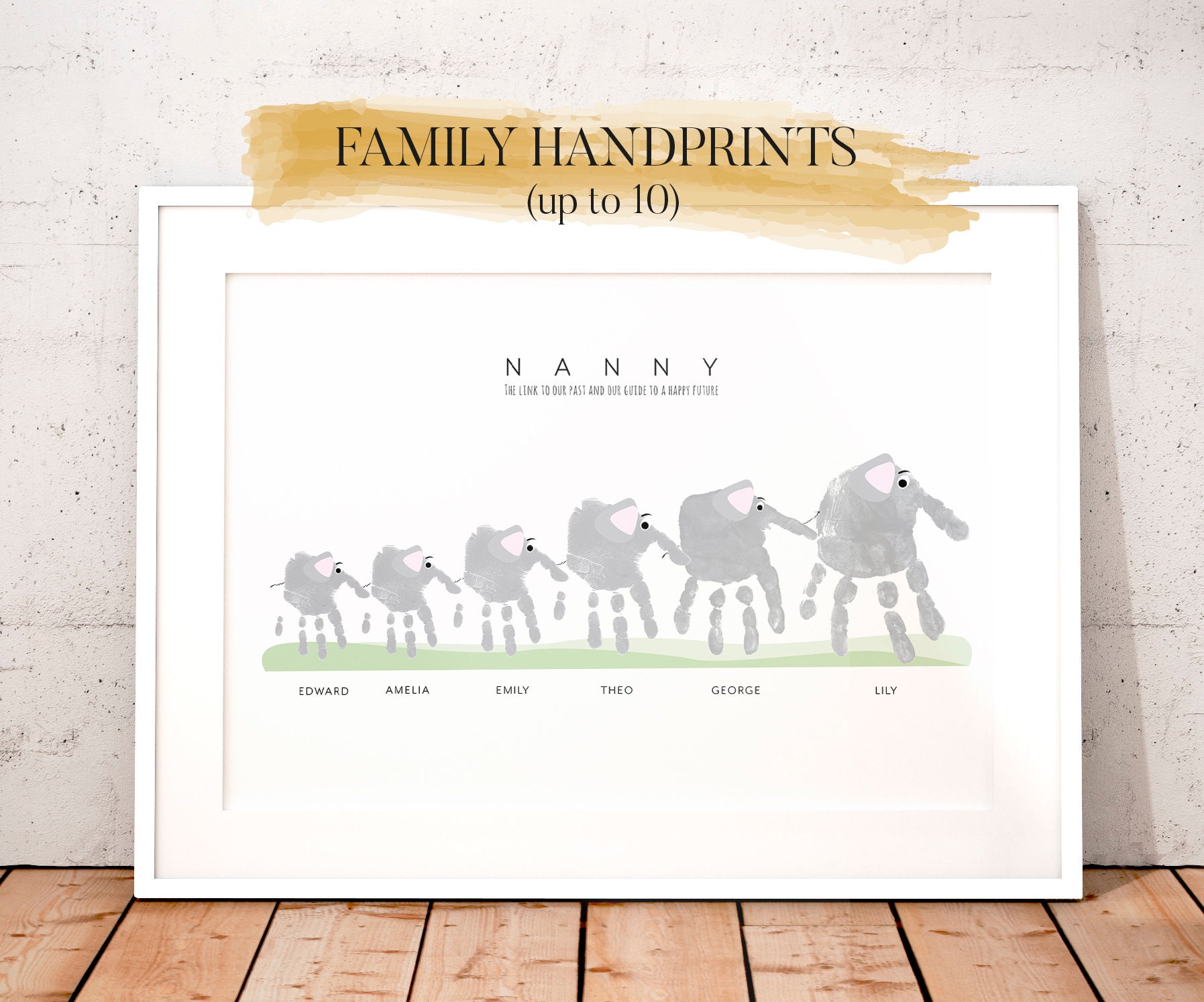Personalised Handprint Elephant Handprint Keepsake - Etsy UK