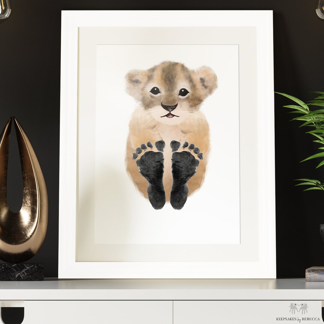 Baby Lion Footprint Kit, First Prints, Lion Footprint Kit, Lion Baby ...