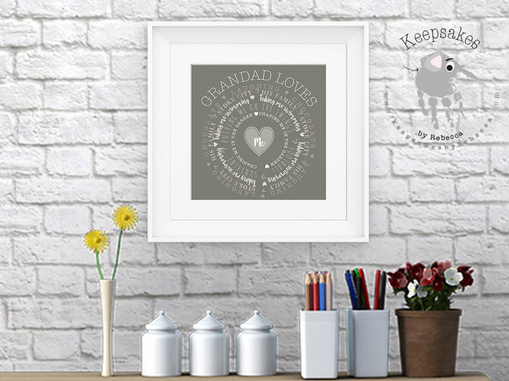 Personalised Grandad Print, Gift From Grandchild, Fathers Day Gift ...